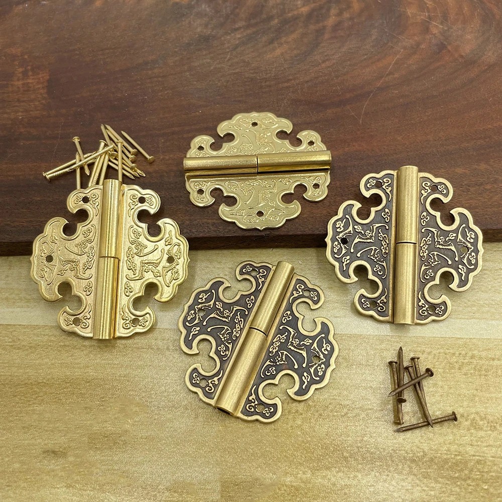 2 Pieces Brass Classical Removable Hinges Antique Furniture Hinges Wood ...