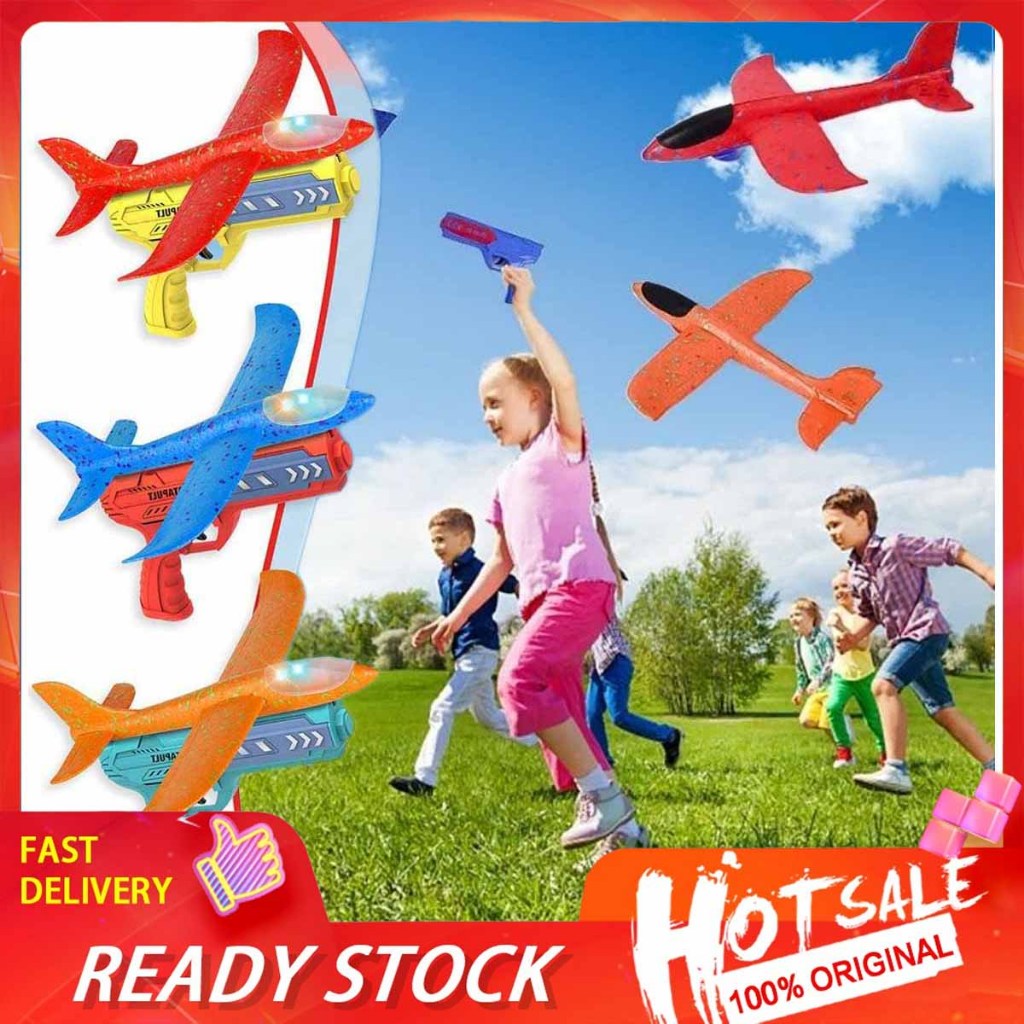 Airplane Launcher Kids Aircraft Battle Plastic Toy Flying Led Foam ...