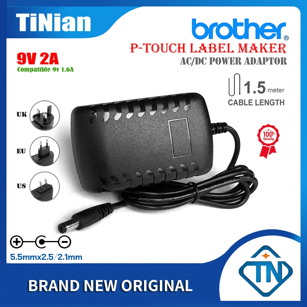 9V 2A 1.6A AC/DC Adapter AD-24ES for Brother P-Touch Label Maker PT ...