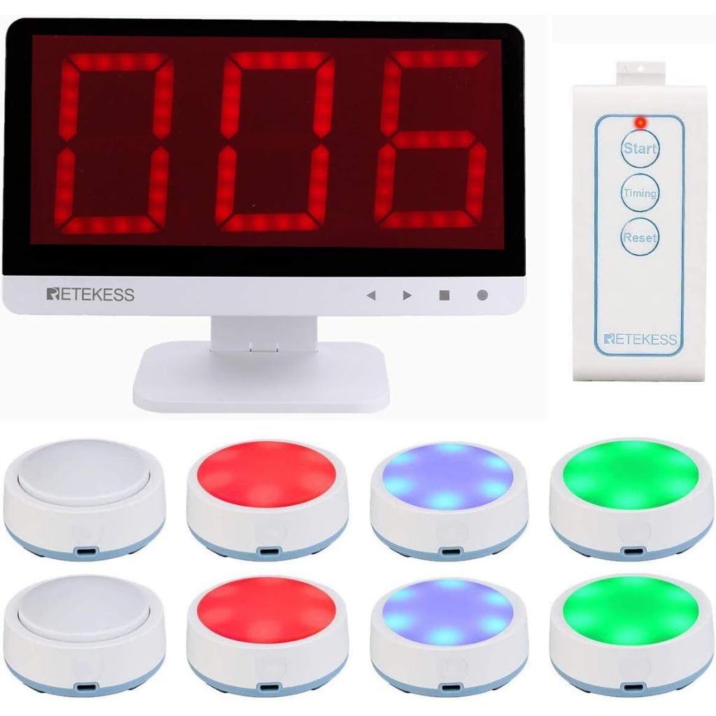 Retekess TM101 Wireless Game Show Buzzer System Add Up to 32 Buttons ...