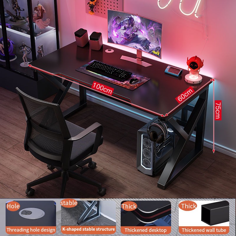 120cm PC Table Gaming Table Computer Table Set Computer Desk Study ...