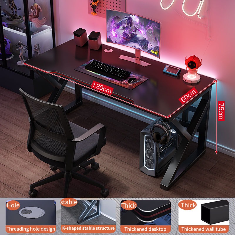 120cm PC Table Gaming Table Computer Table Set Computer Desk Study ...
