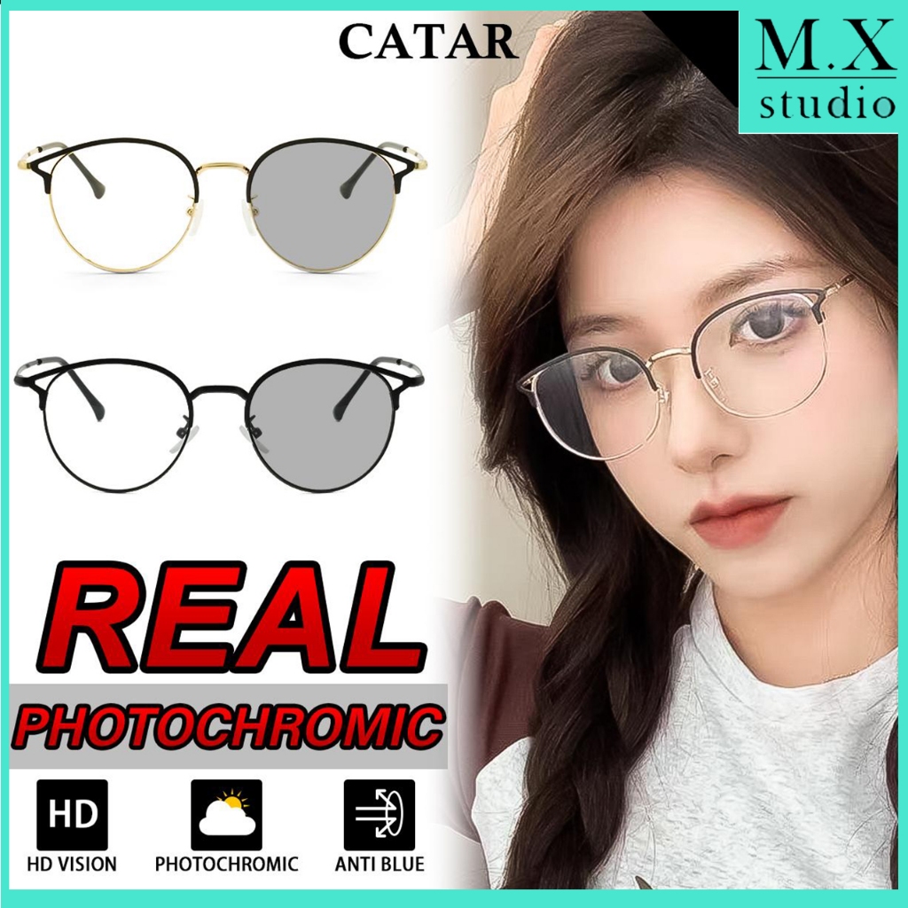 Photochromic Eyeglasses Anti-radiation Eyeglasses CAT eye Anti-UV Light ...