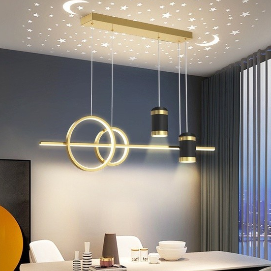 Scandinavian Minimalist Dining Room Lighting Dining Table And Bar With ...