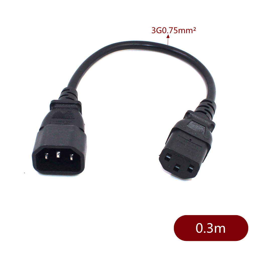 IEC60320 C13 Angle Converter Angle Extension Cable C13 to C14 PDU Angle Power Cables Male to ...