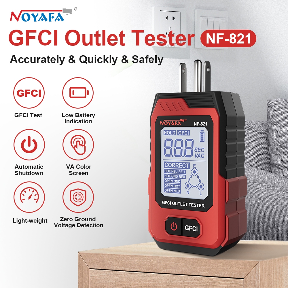 Noyafa Nf 821 Lcd Display Socket Tester For Wiring Test House Acceptance Leakage Protection 