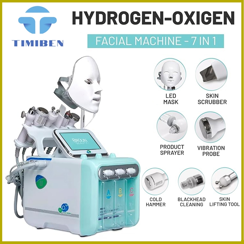 Hydrogen-Oxygen Facial Machine, 7 in 1 Multifunctional Hydra Face Care ...