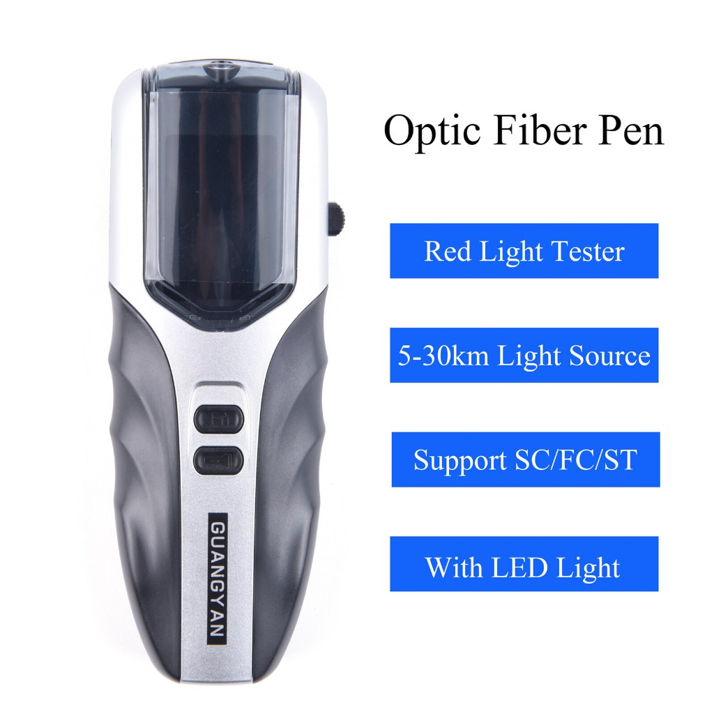 Fiber Optic Cable SC/FC/ST Tester Pen 5/15/20/30KM Adjustable Optical ...