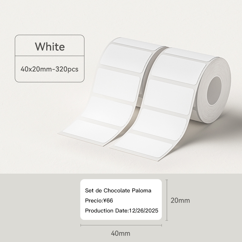 （2Rolls）Niimbot B21/B1/B3S Thermal Label Sticker Paper 20-50mm Printing Tag Commodity Price Tag ...