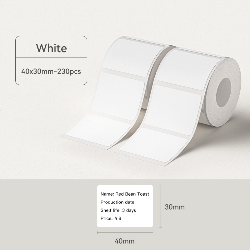 （2Rolls）Niimbot B21/B1/B3S Thermal Label Sticker Paper 20-50mm Printing Tag Commodity Price Tag ...