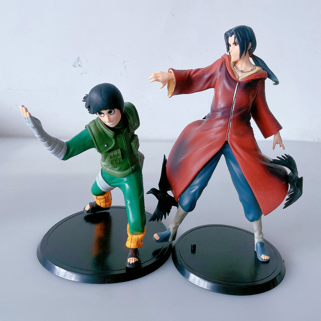 2Pcs 16-18cm Anime Naruto Figure Might Guy Uchiha Sasuke Itachi Action ...