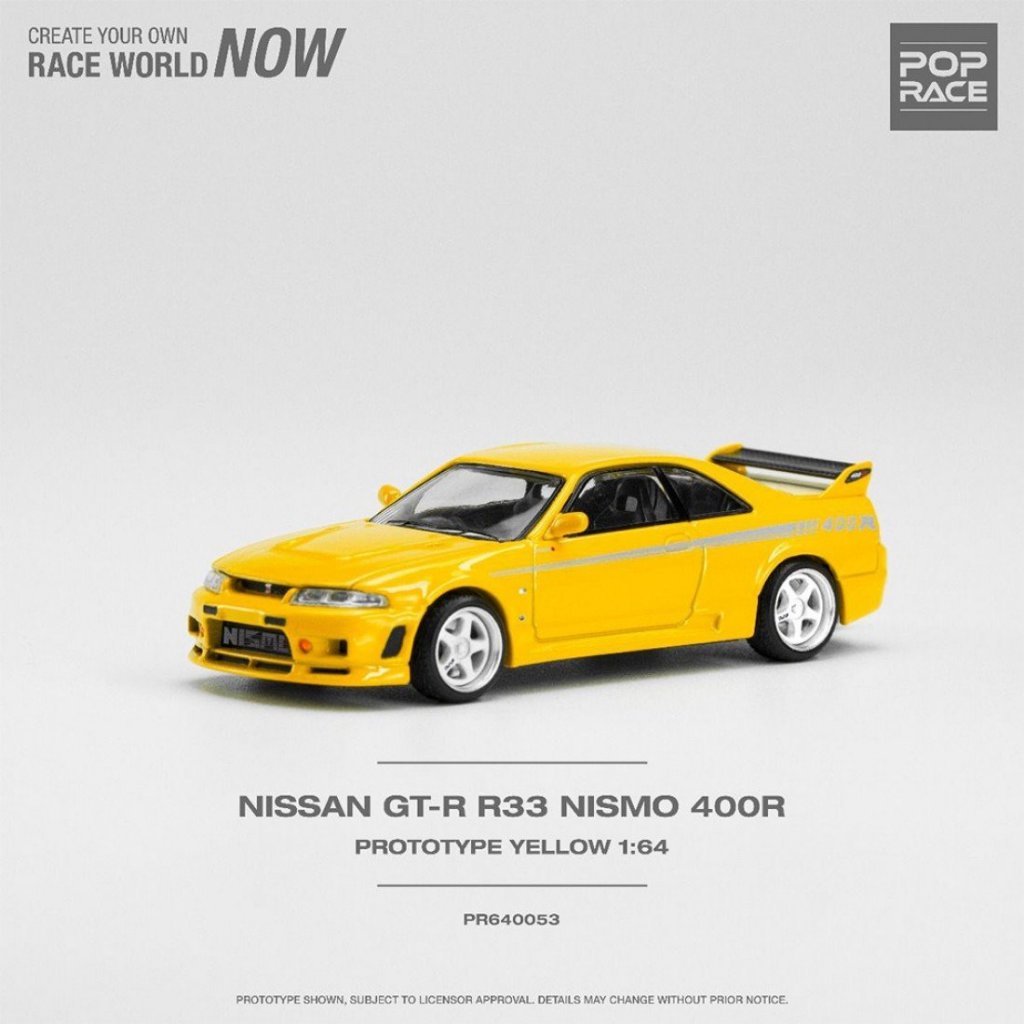 Poprace PR640053 1/64 NISSAN SKYLINE GT-R R33 NISMO 400R PROTOTYPE YELLOW DIECAST SCALE MODEL ...