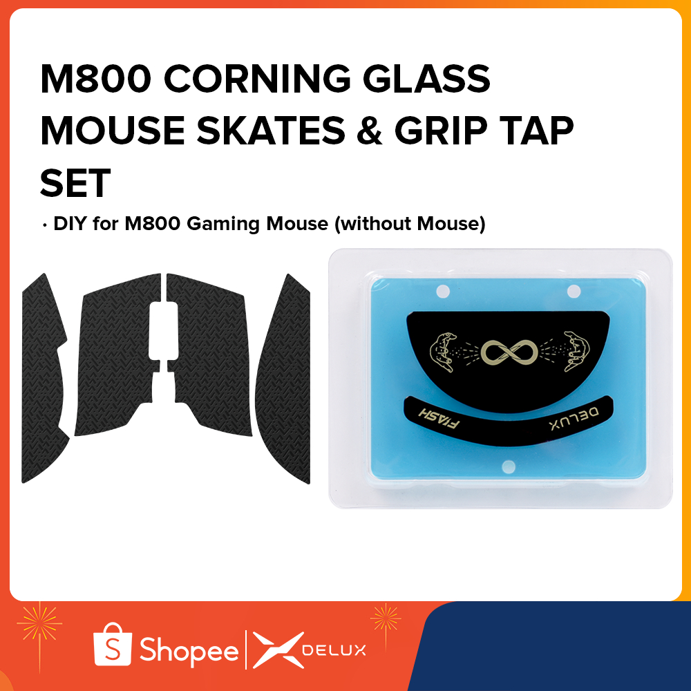 Delux M800 Glass Mouse Skates & Mouse Grip Tap DIY for M800 Gaming ...