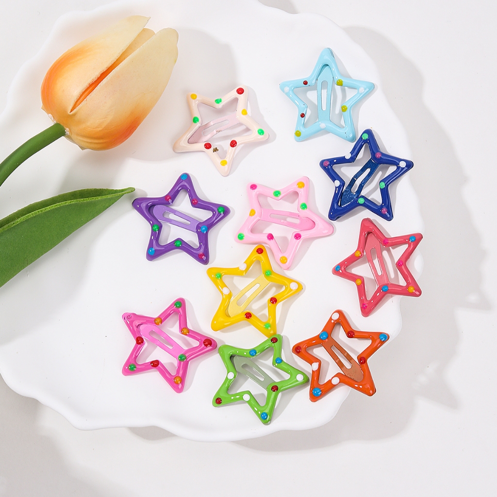 10pcs/set Multicolor Pentagram Hair Clip Set for Kids Girl Hairclip for ...
