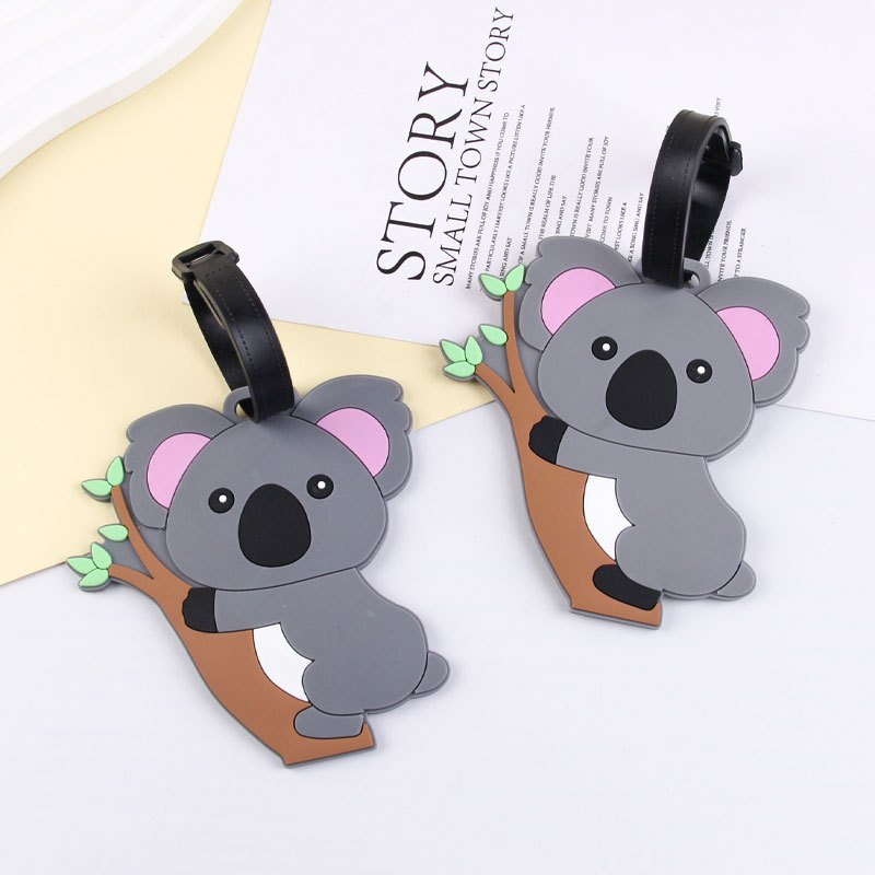 Koala Silicone Luggage Tag with Adjustable Strap Cute Koala Luggage ...