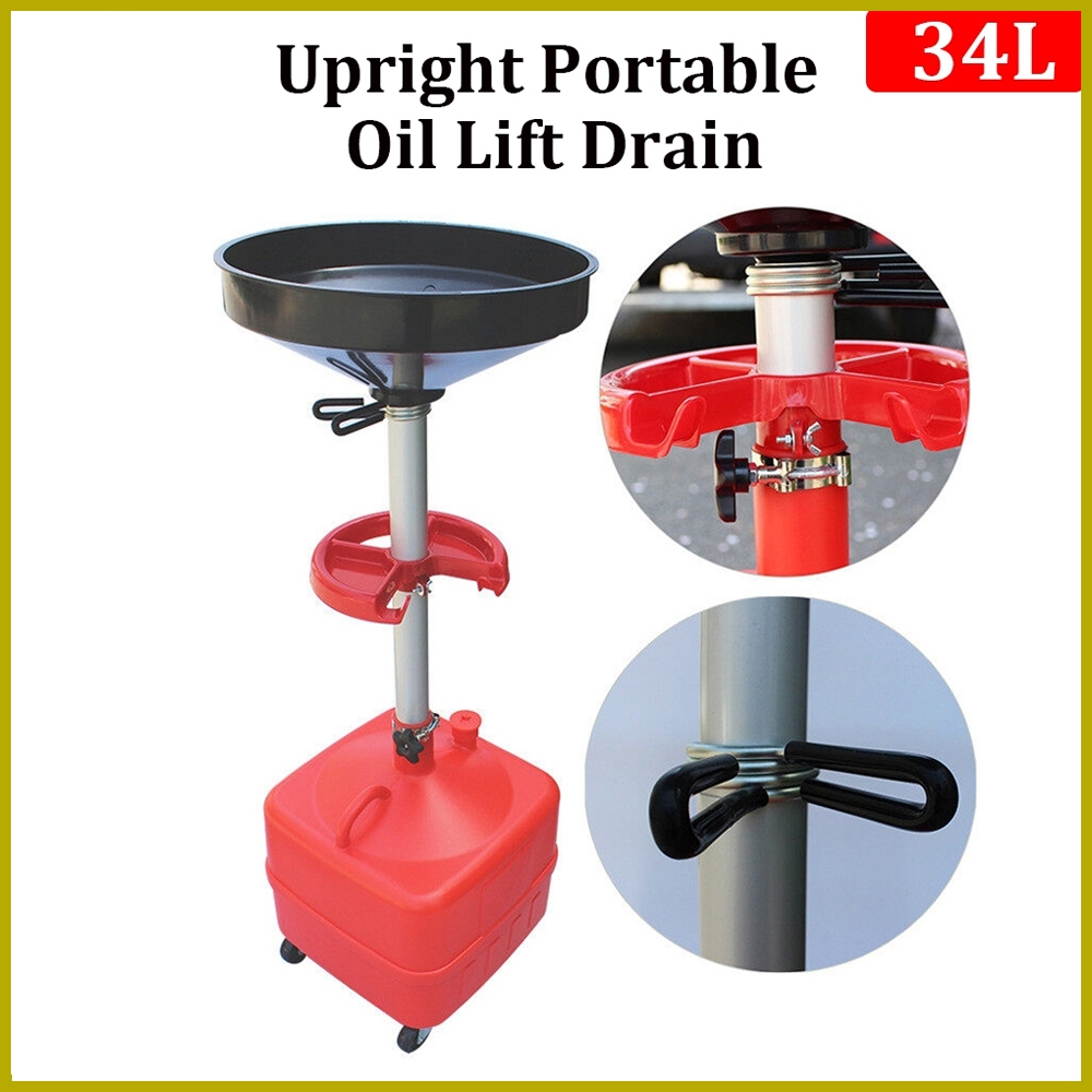 34L Upright Portable Oil Lift Drain with Oil Pan Funnel, for Changing ...