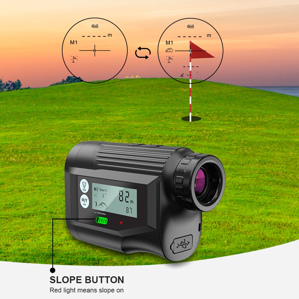 REVASRI Golf Laser Rangefinder 1000M,6X Magnification with LCD Display,Voice Broadcast ...