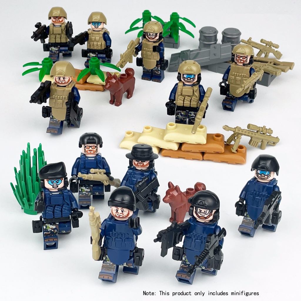Bagged Square Army Military Building Block Set Anti terrorism special ...