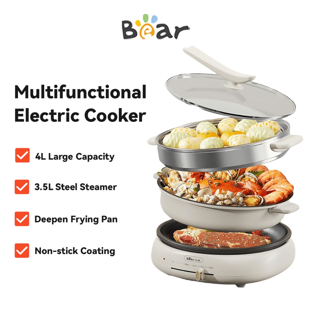 Bear Big Rice Cooker with Steamer Multifunctional Electric Cooker BBQ ...