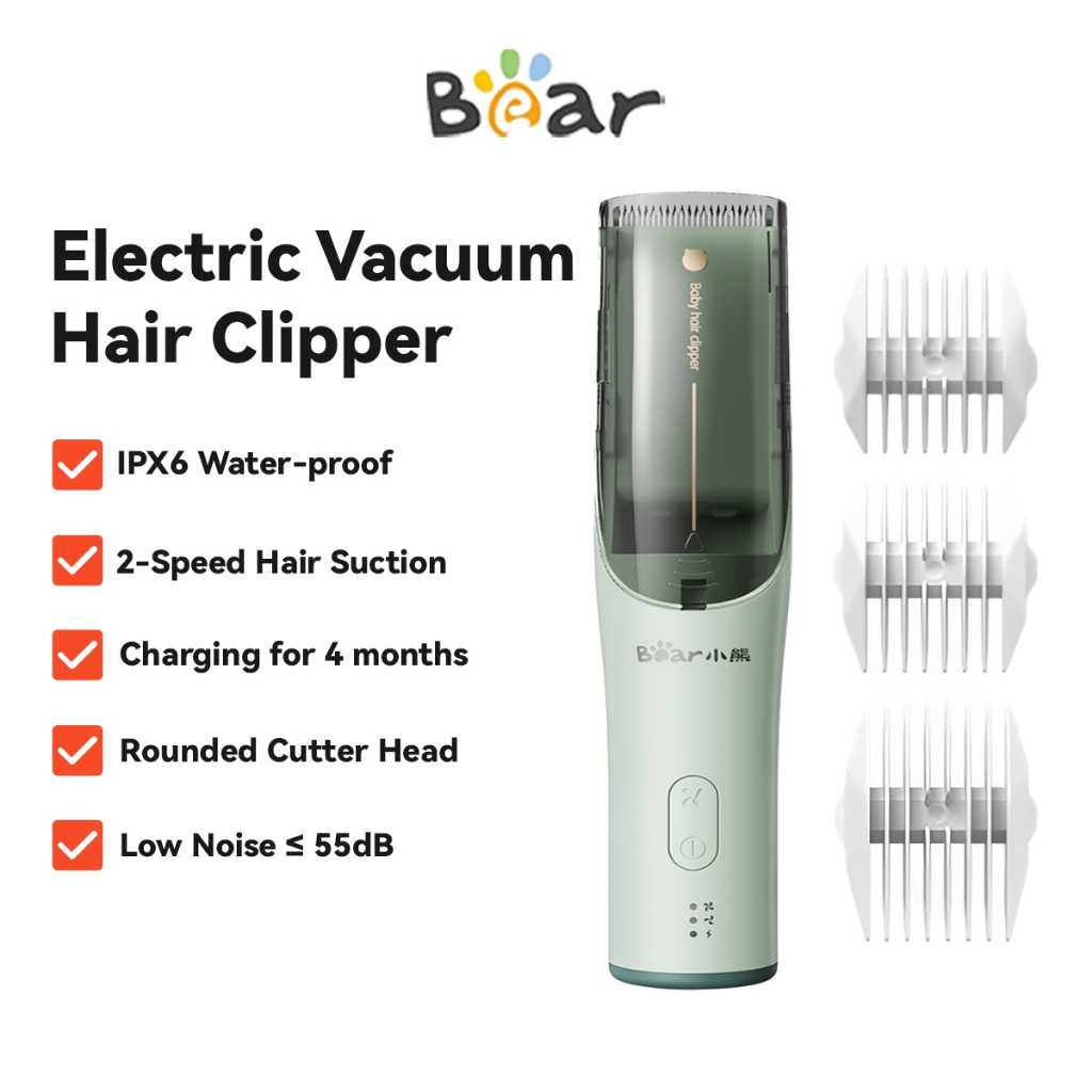 Bear Electric Baby Hair Trimmer Hair Clipper with Vacuum USB ...