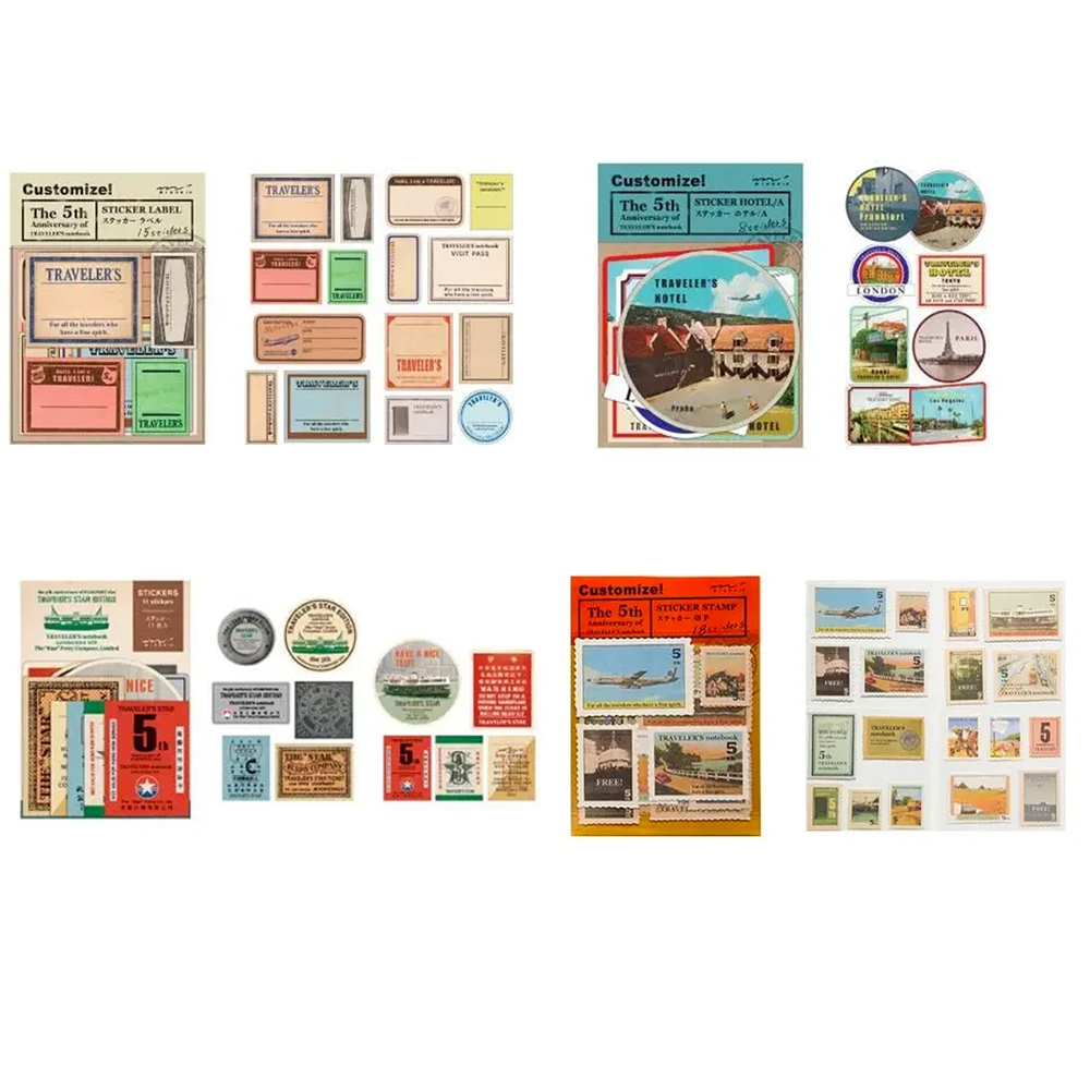 Vintage Series Traveler Stamp Stickers for Midori Traveler's Notebook ...