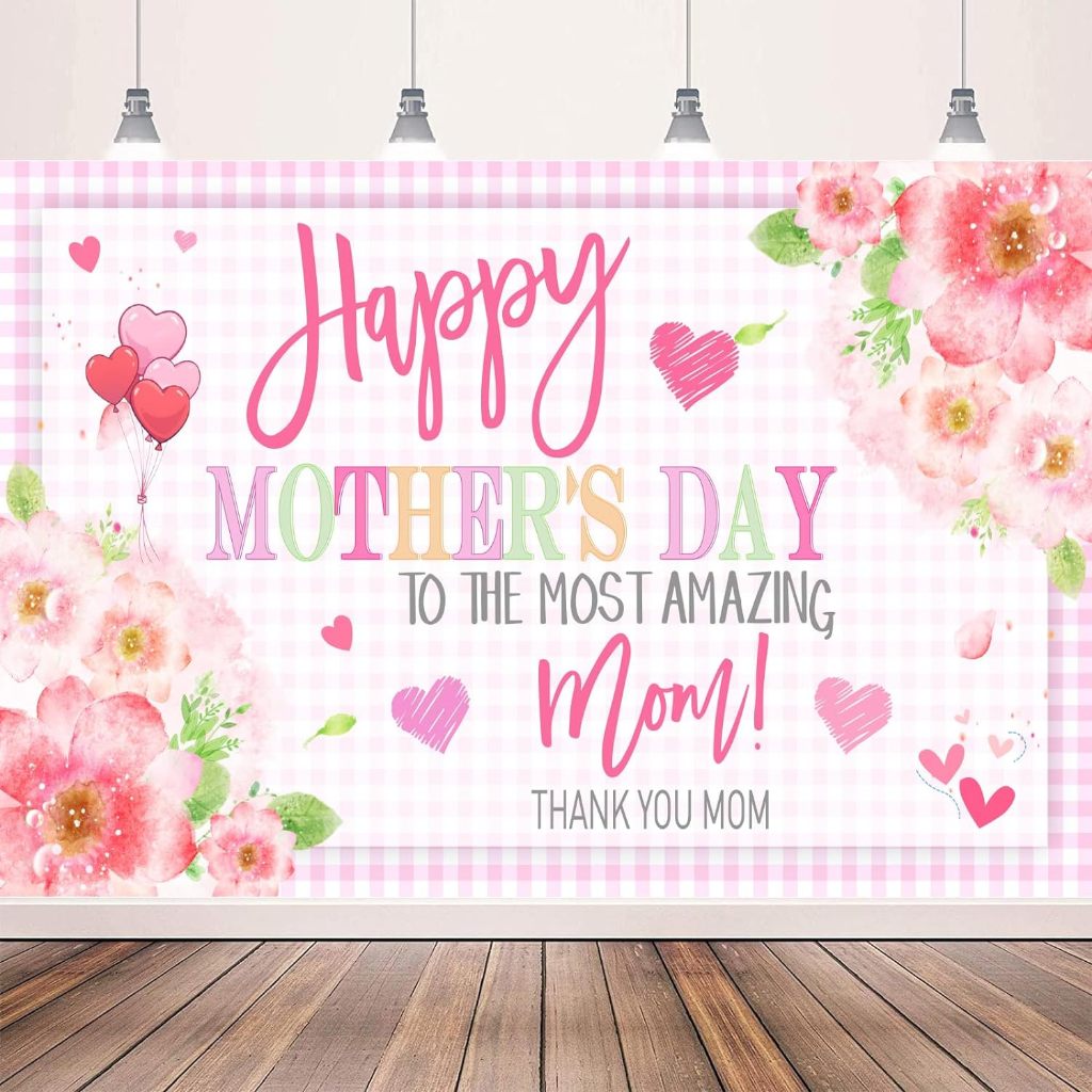 Happy Mothers Day Photography Backdrop Banner Mother's Day Floral ...
