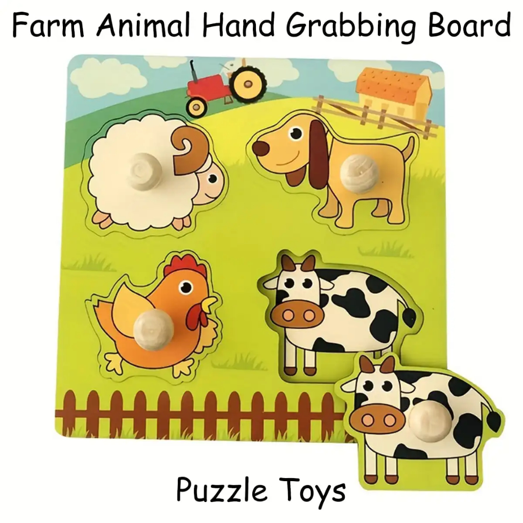 1 Set Shape Matching Farm Animals Puzzle Children's Early Education ...