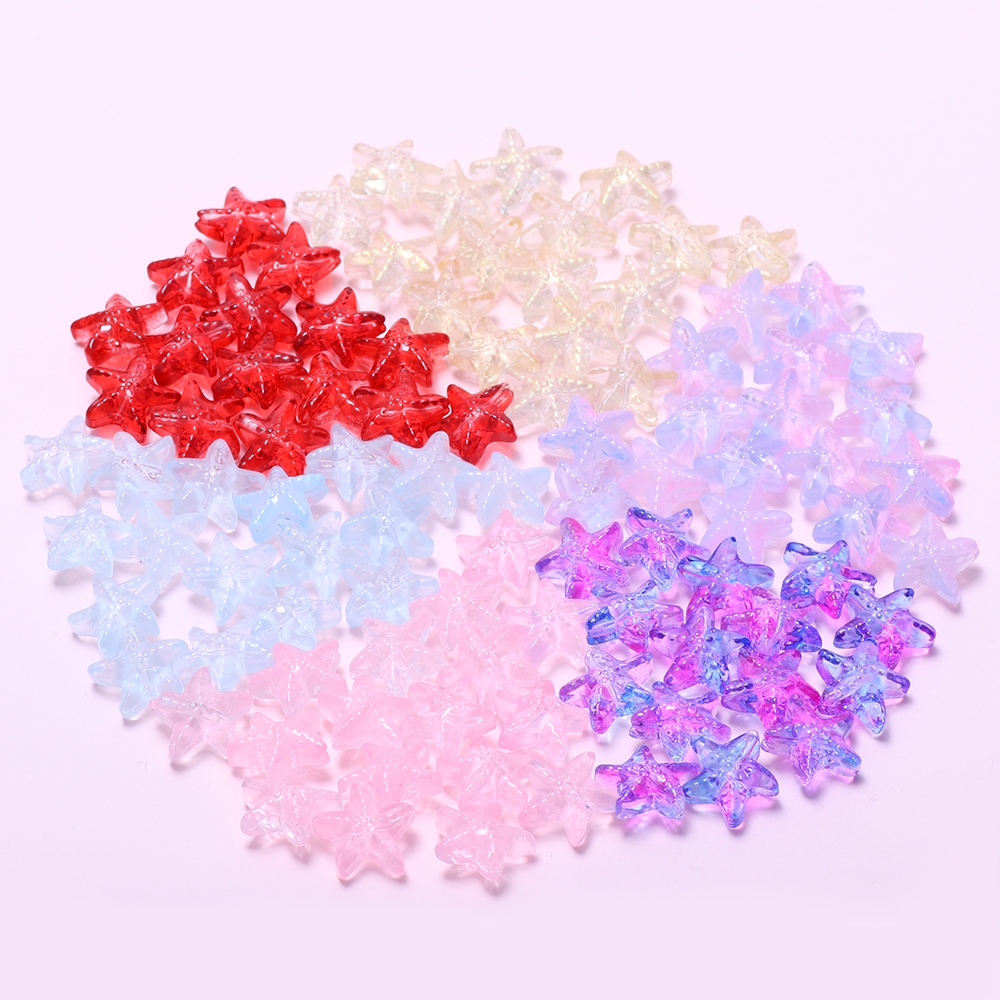 10pcs Starfish Beads Starfish Bead Glass Star Sea Ocean Animal Double ...