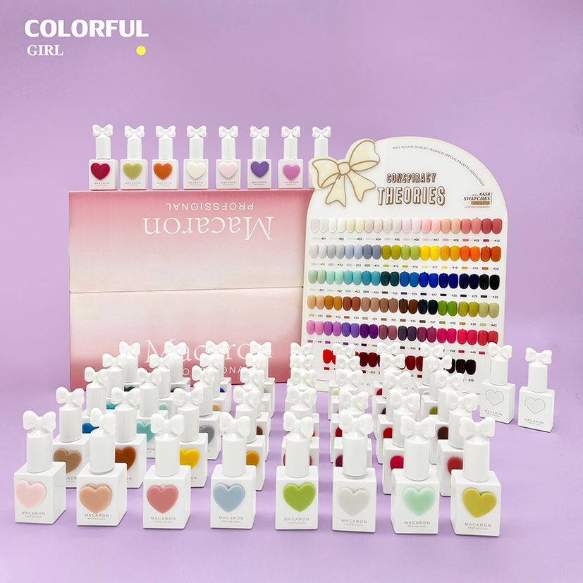 【Ready to send】58 colors, free color chart, base, top, gel color 15ml ...