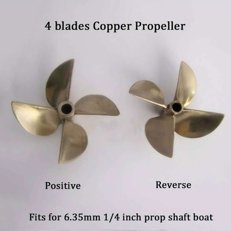 6717 4 blades Copper Propeller For RC Racing O Boat Rc Gasoline Boat ...