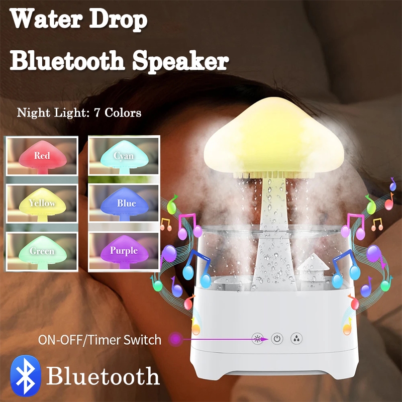 450ml Water Droplet Bluetooth Speaker Music Air Humidifier USB Desktop ...
