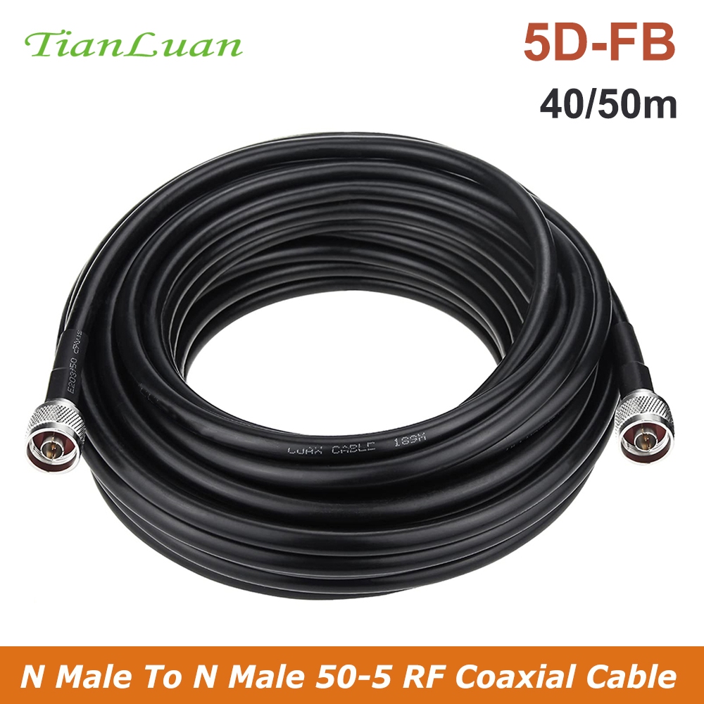 40m / 50m 5D-FB Coaxial Cable Line 50ohm 50-5 Wire with N-male ...