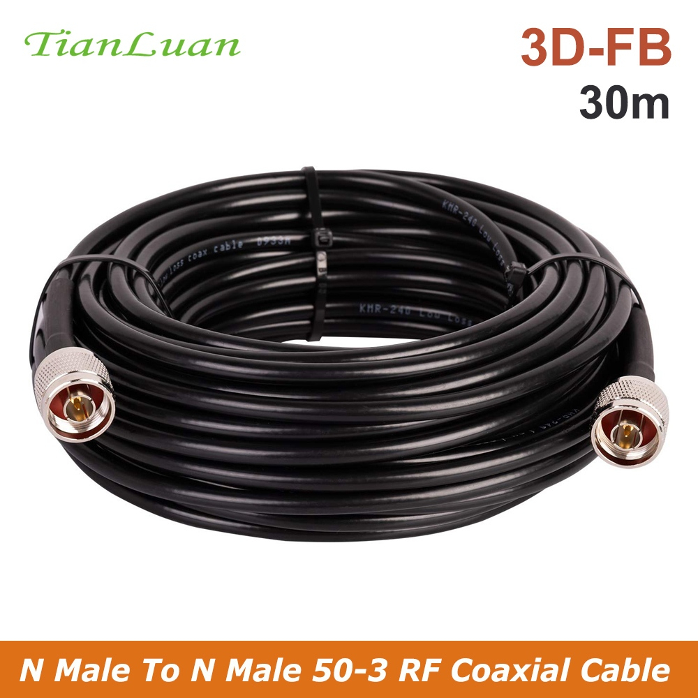 30m Coaxial Cable 50-3 3D-FB 50ohm 30meters with Metric N-male ...