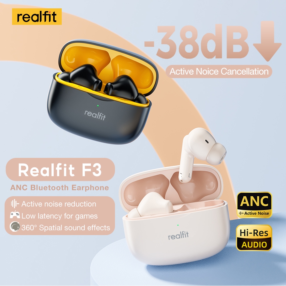 Realfit F3 Bluetooth Headphones Noise Canceling Sports Headphones -38db ...