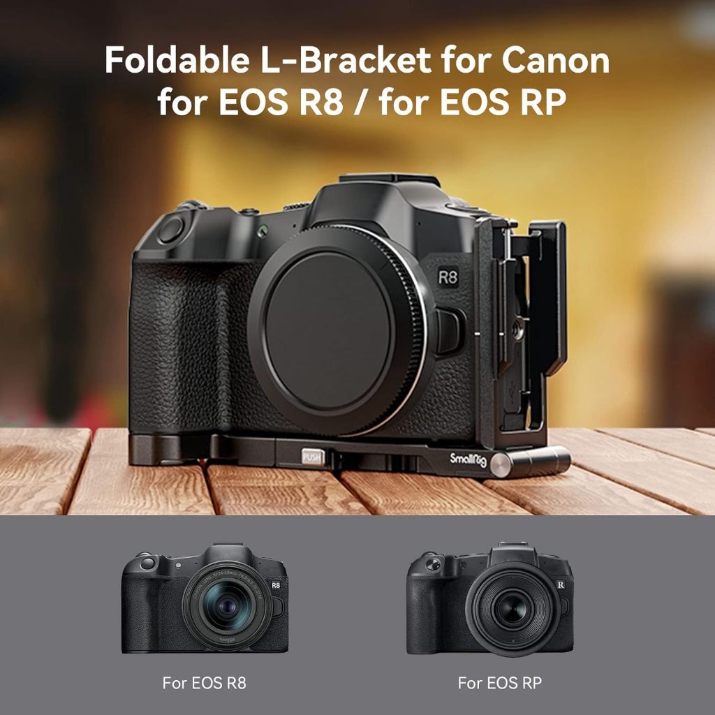 SmallRig Cage for Canon EOS R8 4212 & SmallRig Foldable L-Shape Mount ...