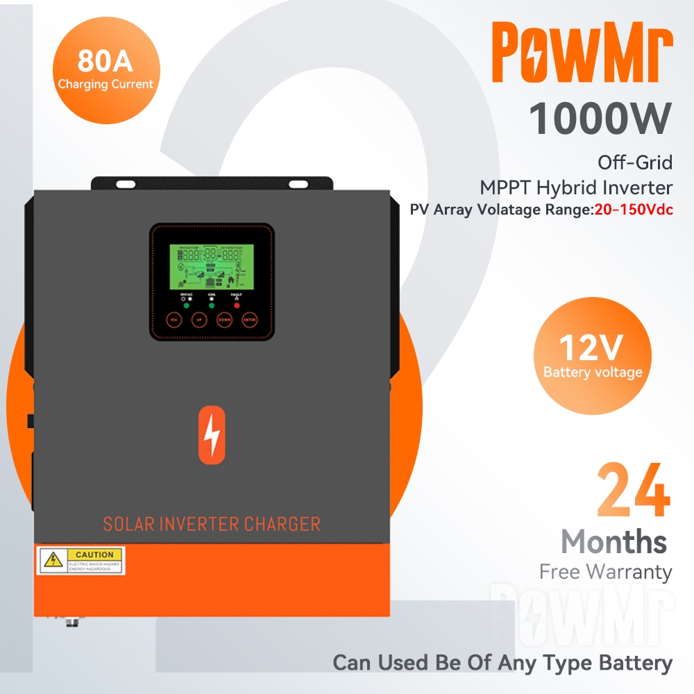 【Local Delivery】PowMr 1KW 12V Hybrid Solar Inverter 230Vac PV Start ...