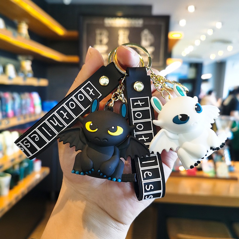 Cartoon Animation How to Train Your Dragon Doll Keychain Light Fury ...