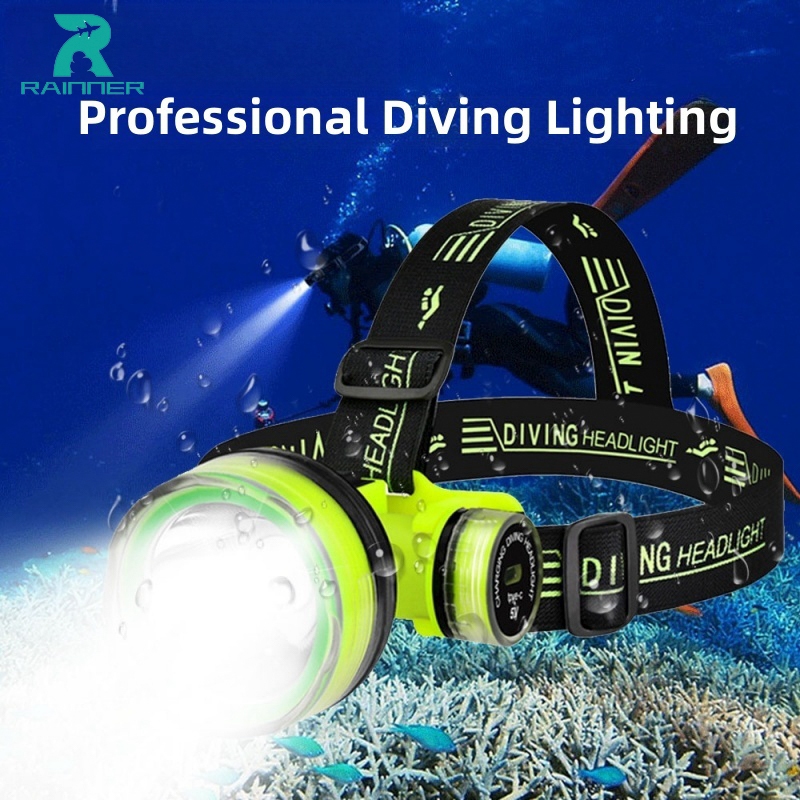 【Buy 1 take 1】Diving Flashlight Headlight Rechargeable Professional ...