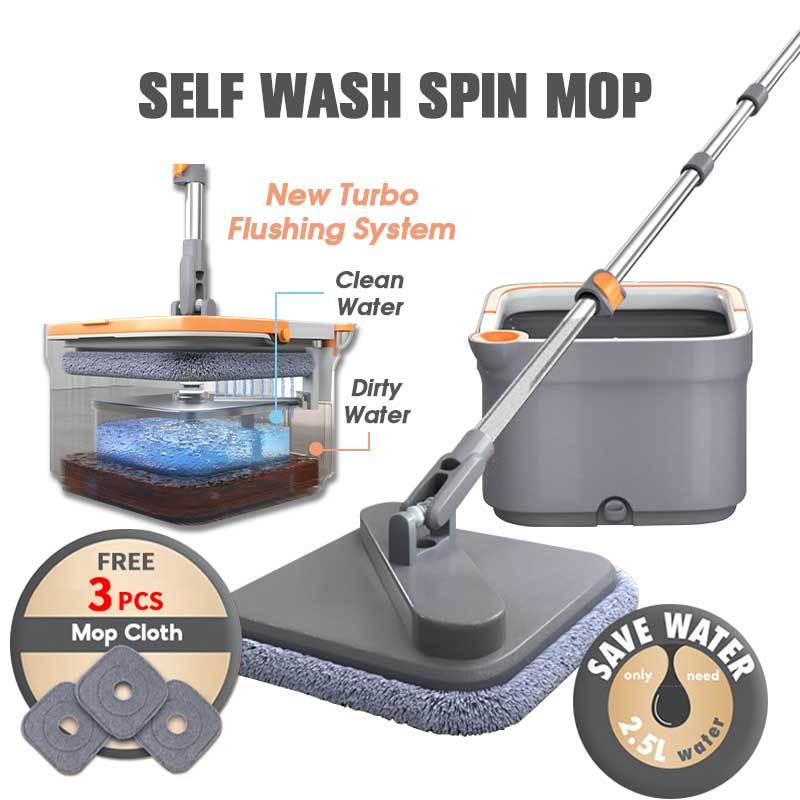 PT Floor Mop Sewage separation mop Spin Mop 360 Rotating Self Wash ...