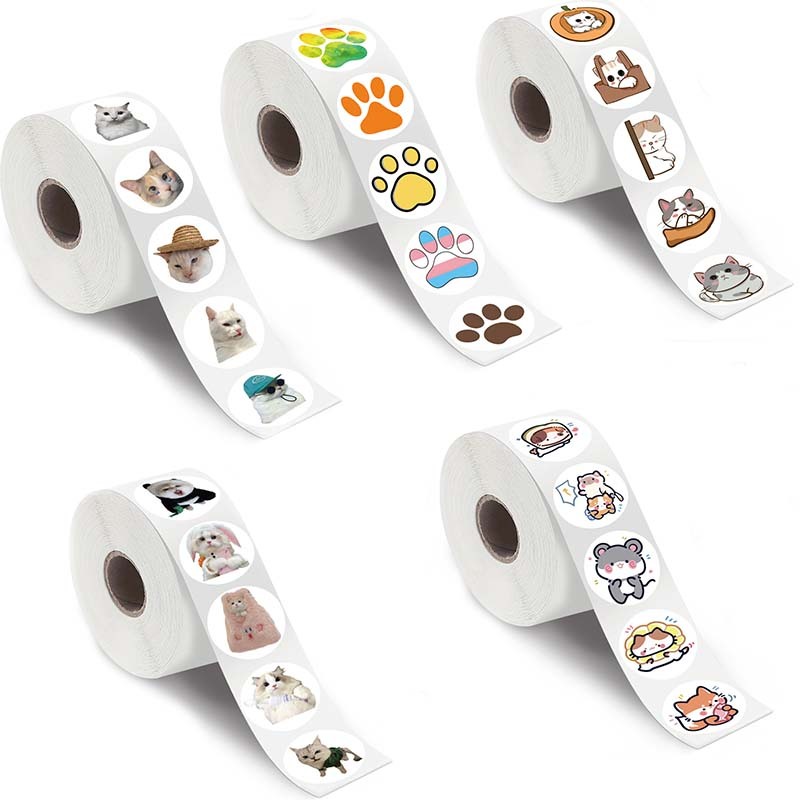 200 Cat Stickers Waterproof for Scrapbook Envelope Sealing Labels Cat ...