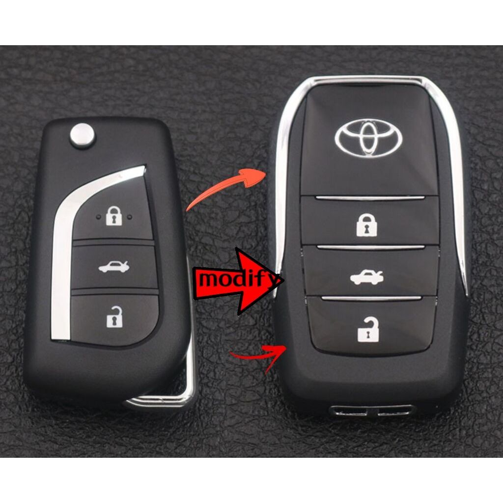 modifying Toyota 3 button flip key shell to replace Toyota SUBOR WISH ...