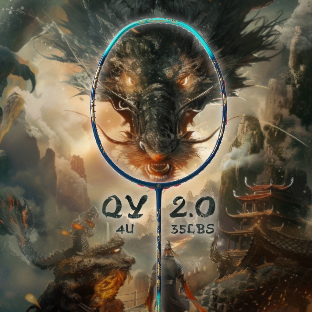 ALP QY2.0 4U Max 38LBS Golden Dragon Pattern Badminton Racket Ori ...