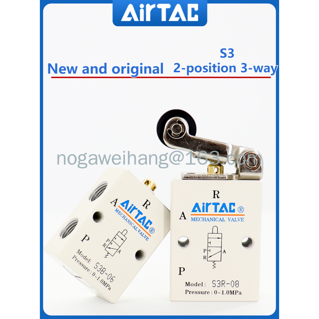 AirTac Mechanical valve S3B/S3R/S3L/S3HL/S3V-M5/06/08 2-position 3-way control valve | Shopee ...
