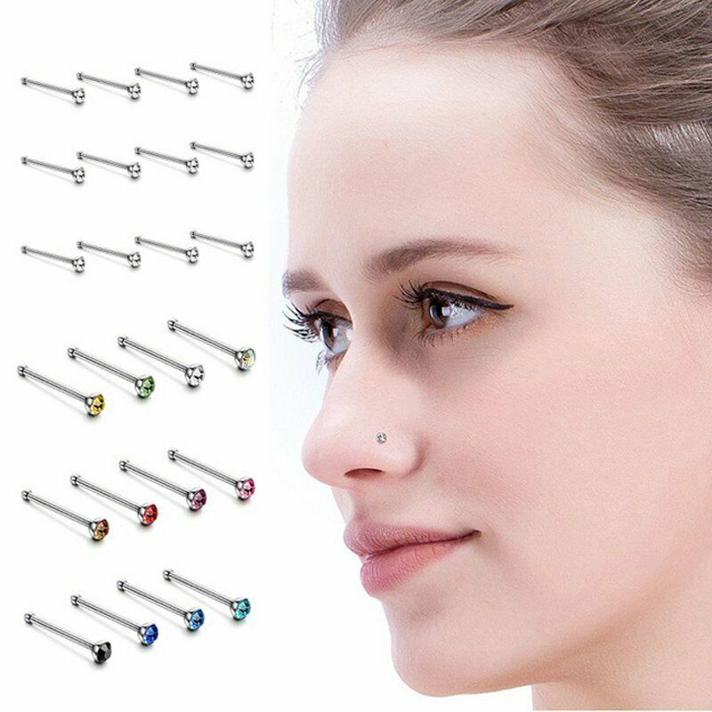 Nose Piercing Set Hikaw Sa Ilong Earrings Nose Ring Stud 60/24pcs ...