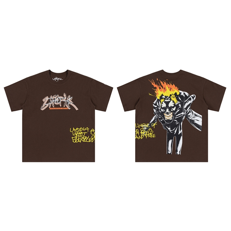 Travis Scott Cactus Jack x Utopia Utopia Co-Branded Flame Hound Short ...