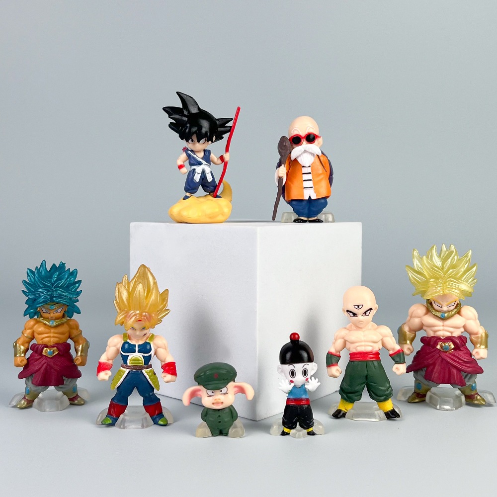 8Pcs/Set Dragon Ball Z Anime Figure Son Goku Master Roshi Kame Sennin ...