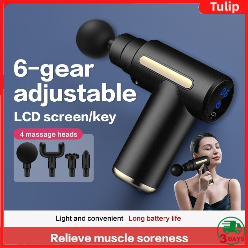 Mini Massage Gun 筋膜枪 gun massager Compact Size LED Digital Display and ...