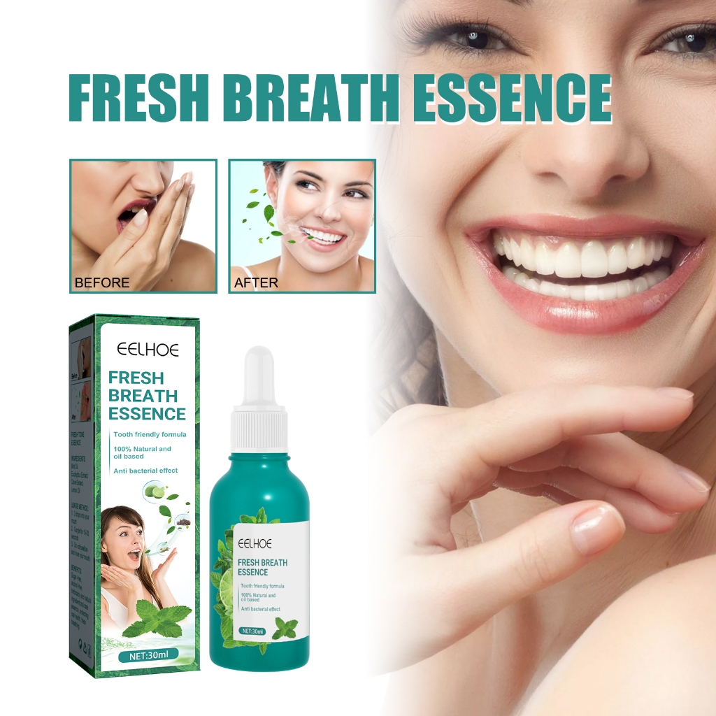 EELHOE Fresh Breath Essence Peppermint Mouthwash Breath Freshener Oral ...