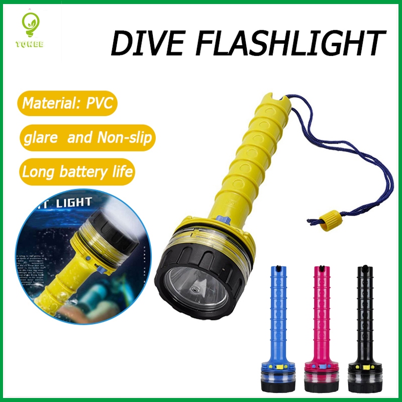 ZC Scuba Diving Flashlight Underwater Waterproof LED Diver Light ...