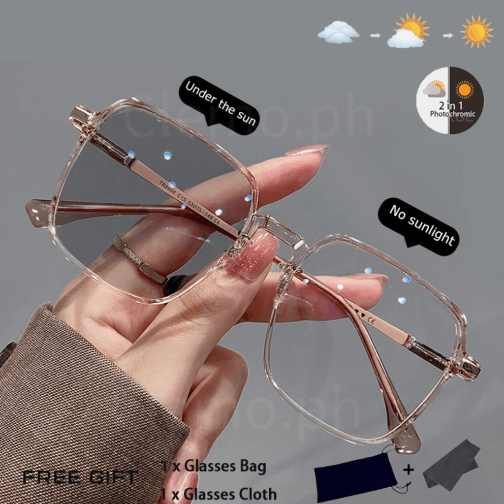 Ultra light large frame Photochromic Anti Radiation Glasses Replaceable ...